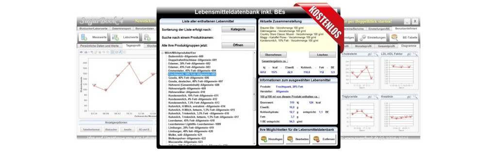 Kostenlose Diabetes Software SugarBook